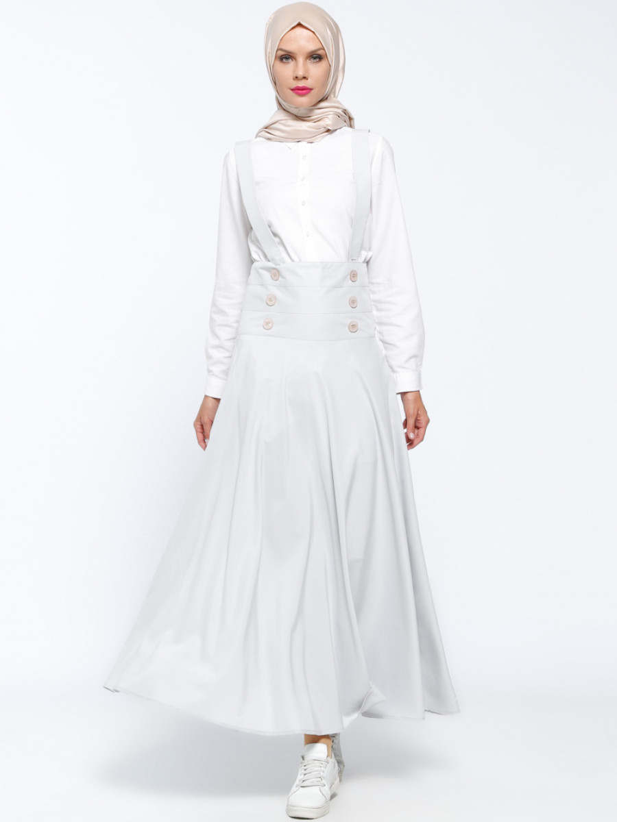 Mileny Askılı Krem Etek | Ehl-i Tesettür