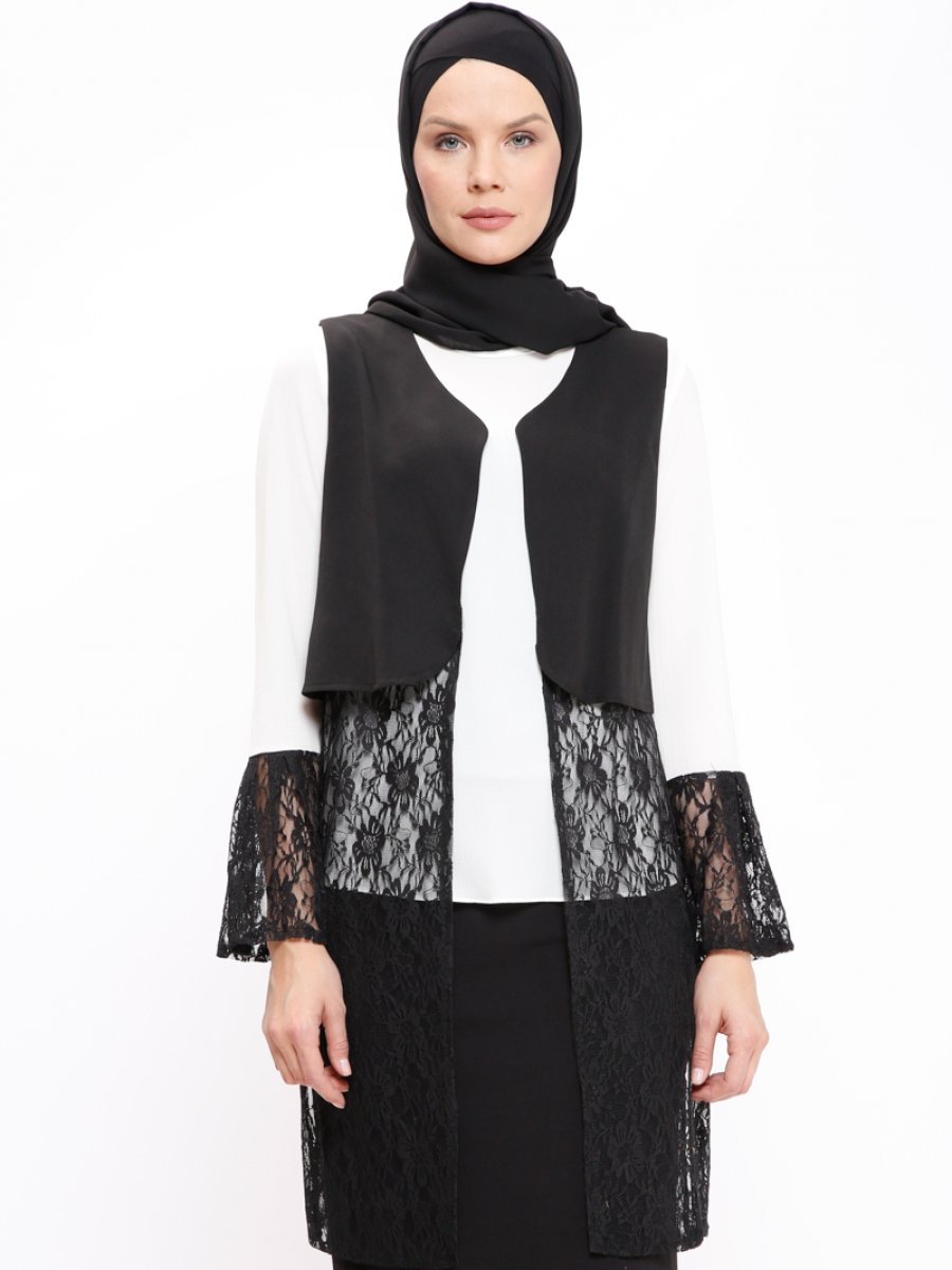 Mileny Siyah Tunik&Yelek İkili Tunik | Ehl-i Tesettür