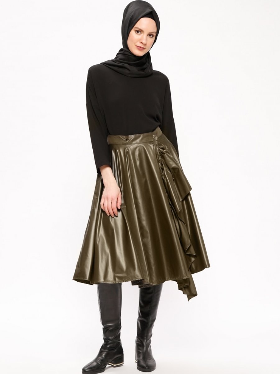 Mileny Kloş Haki Etek | Ehl-i Tesettür