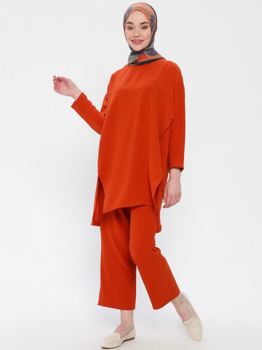 Panaline Tunik&Pantolon İkili Tarçın Takım | Ehl-i Tesettür