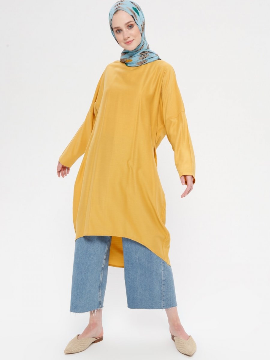 Panaline Salaş Safran Tunik | Ehl-i Tesettür