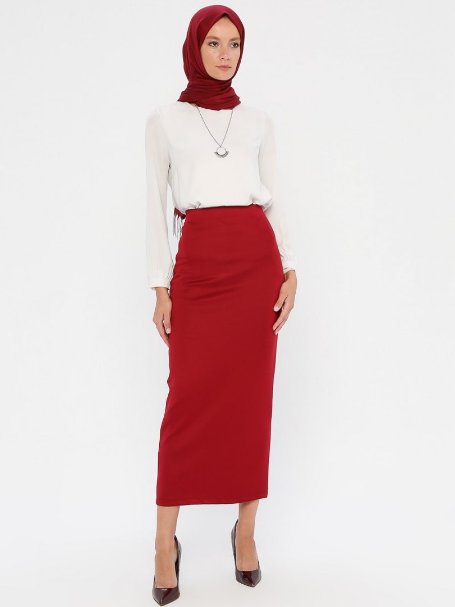 Mileny Klasik Bordo Etek | Ehl-i Tesettür