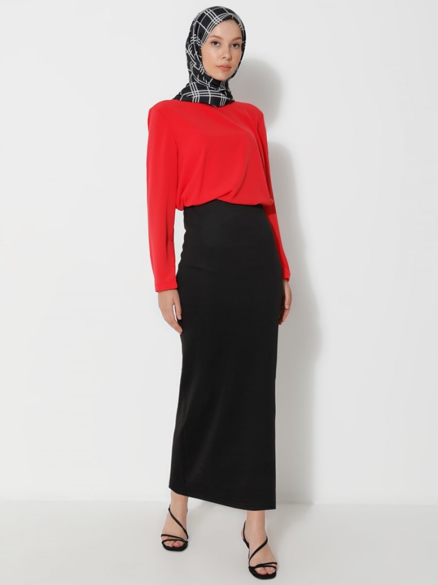 Mileny Düz Renk Kalem Siyah Etek | Ehl-i Tesettür