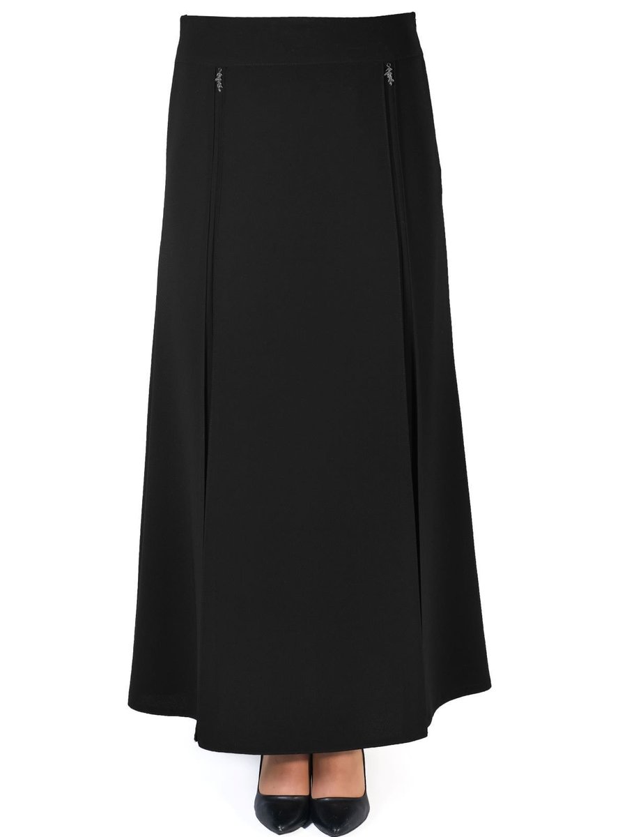 Imregym Uzun 6 Parça Nervürlü Siyah Etek | Ehl-i Tesettür