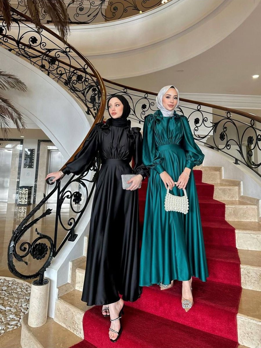 Esilapark Heidi Model Saten Abiye Elbise | Ehl-i Tesettür